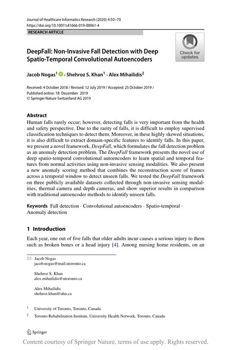 Deepfall Non Invasive Fall Detection With Deep Spatio Temporal Convolutional Autoencoders