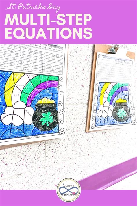 Multi Step Equations Printable And Digital Coloring Activity St Patricks Day Multi Step