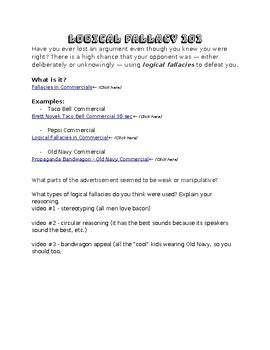 Logical Fallacies 101 KEY By Moovelous Masters Materials TPT