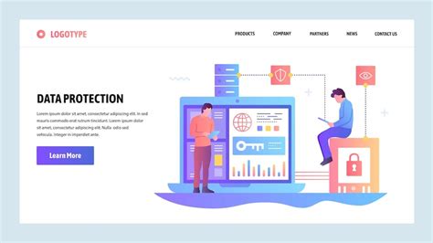 Premium Vector Vector Web Site Gradient Design Template Data Protection Cyber Security And