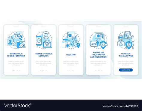Cyberattacks Prevention Blue Onboarding Mobile Vector Image