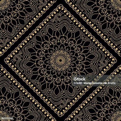 골드 블랙 색상 장식 기하학적 스타일으로 완벽 한 패턴입니다 벡터 일러스트 레이 션 Eallpaper 직물 인쇄 초대장 커버에 대 한 0명에 대한 스톡 벡터 아트 및 기타