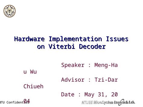 Ppt Hardware Implementation Issues On Viterbi Decoder Dokumen Tips