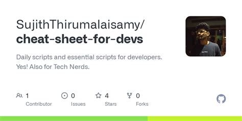 Github Sujiththirumalaisamycheat Sheet For Devs Daily Scripts And Essential Scripts For