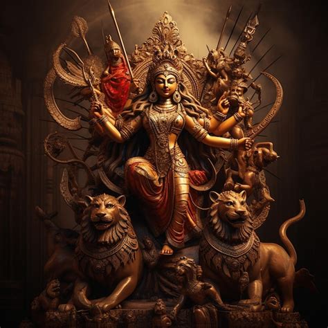 Premium Ai Image Goddess Durga Devi Durga Maa Durga Ai Images Navratri Durga Images Goddess