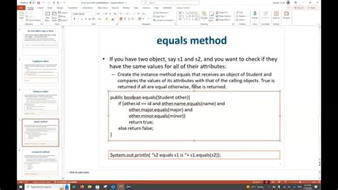 Java Equals Compareto And Other Class Useful Methods Youtube