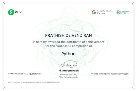 prathish deivendiran on linkedin python programming freecodecamp guvi