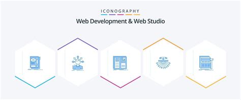 Web Development And Web Studio Blue Icon Pack Including Site Optimization Structure Ui
