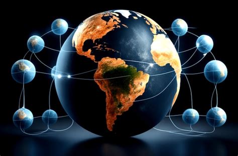 Premium Ai Image Global Communication World Map