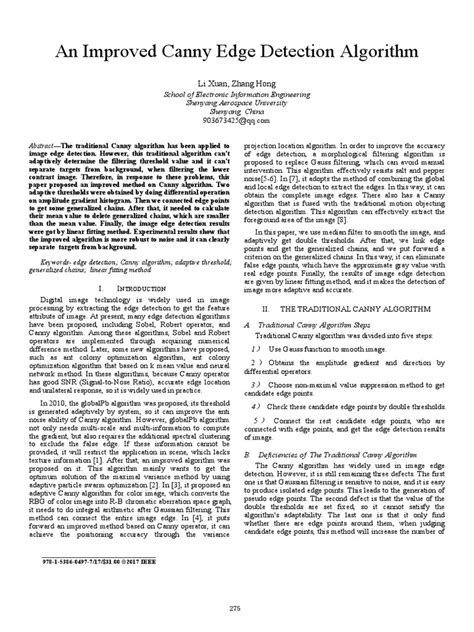 An Improved Canny Edge Detection Algorithm Xuan2017 Pdf