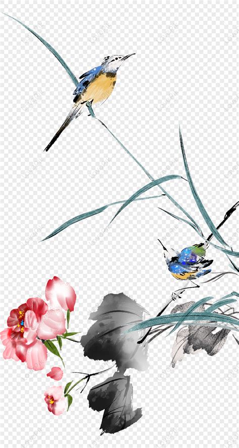 꽃과 새 그림 Png 일러스트 무료 다운로드 Lovepik