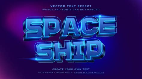 Premium Vector Vector Editable 3d Space Text Effect Blue Space Futuristic Graphic Style On