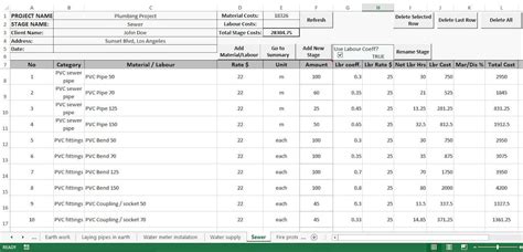 PLUMBING COST ESTIMATING Excel Template Budget Tracker Etsy