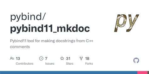 Github Pybind Pybind Mkdoc Pybind Tool For Making Docstrings From C Comments