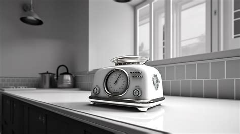 흑백 규모로 3d 렌더링된 기기의 복고풍 빈티지 주방 장식 측면 보기 배경 Png  무료 다운로드 Pikbest