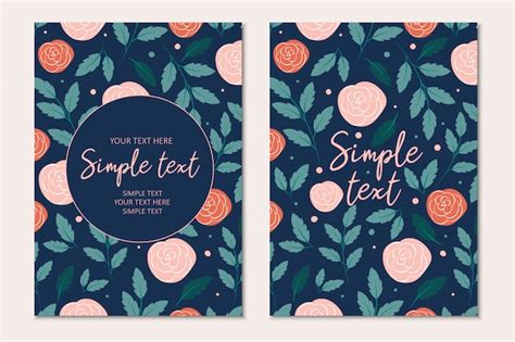 식물 카드 템플릿 초대 카드 프리미엄 벡터