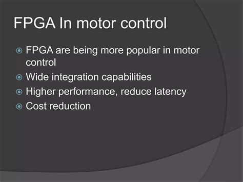 Fpga Based Motor Controller PPTX