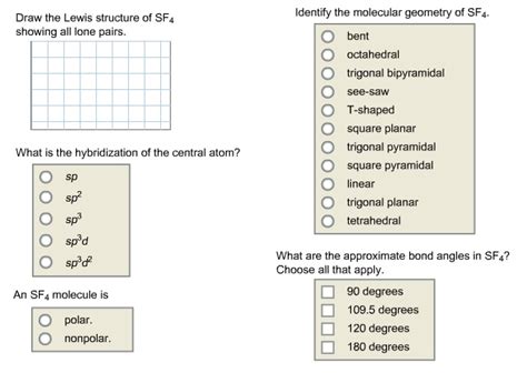 Solved Draw The Lewis Structure Of Sf4 Showing All Lone P