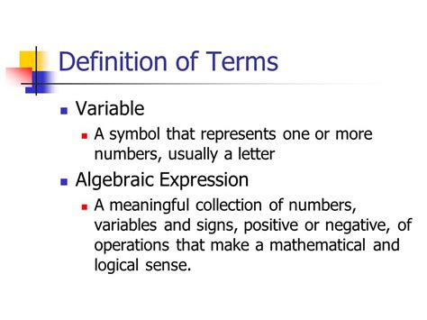 Algebraic Expression Definition