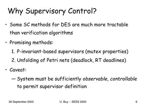 Ppt Sidestepping Verification Complexity With Supervisory Control Powerpoint Presentation Id