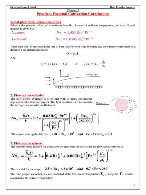 8 Practical Convection Correlations Pdf Heat Transfer Convection