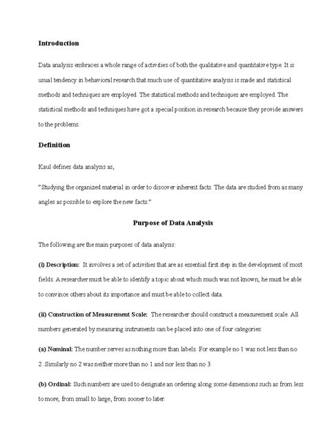Data Analysis And Interpretation In Research Introduction Data Analysis Embraces A Whole Range