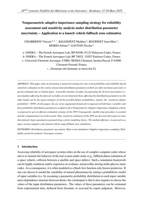 Pdf Nonparametric Adaptive Importance Sampling Strategy For Reliability Assessment And