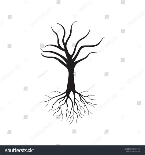 Tree Underground Roots Vector Plant Underground Vetor Stock Livre De