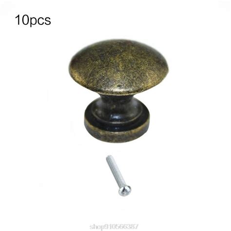 Door Knobs Set Of 10 Drawer Buttons Vintage Brass Vicedeal