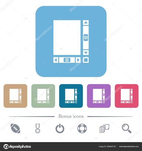 Blank Document Scroll Bars White Flat Icons Color Rounded Square Stock Vector By Renegadehomie