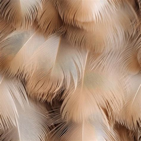 Premium Ai Image Macro Shot Of A Beige Feather Texture On An Owl