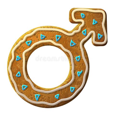 Gingerbread Male Symbol Decorated Colored Icing Stock Vector Illustration Of Biscuit Bread