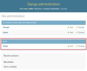 Django Admin Page