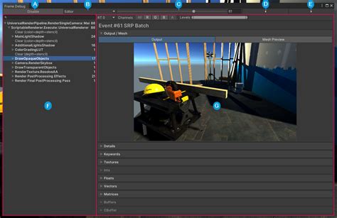 Frame Debugger 창 레퍼런스 Unity 매뉴얼