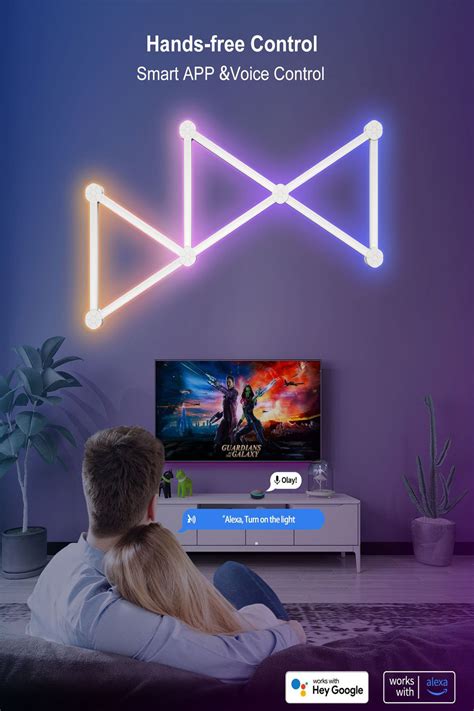 Smart Tuya Wifi Music Rhythm Wall Lamp Rgbic Light Bar App Control