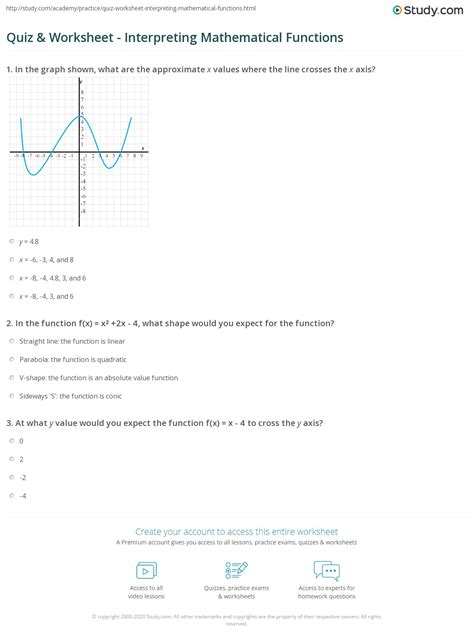Free Interpreting Functions Worksheet Download Free Interpreting Functions Worksheet Png Images