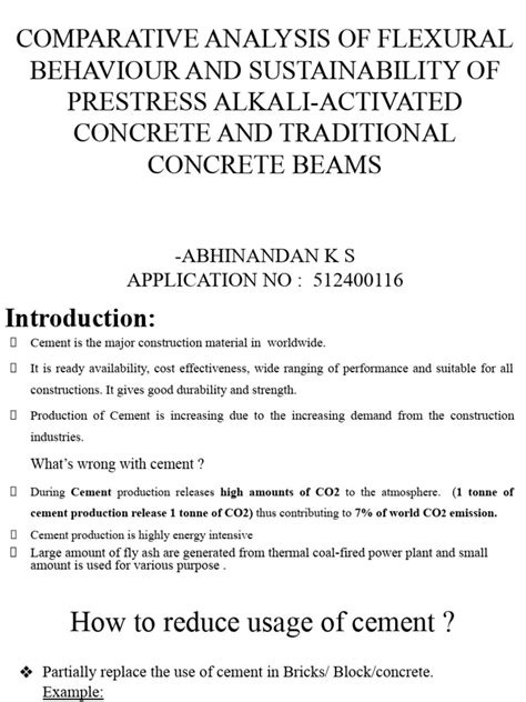 Comparative Analysis Of Flexural Behaviour And Sustainability Of Prestress Alkali Activated