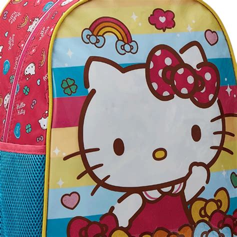 Kit Mochila Escolar Infantil Rodinhas Lancheira Estojo Hello Kitty