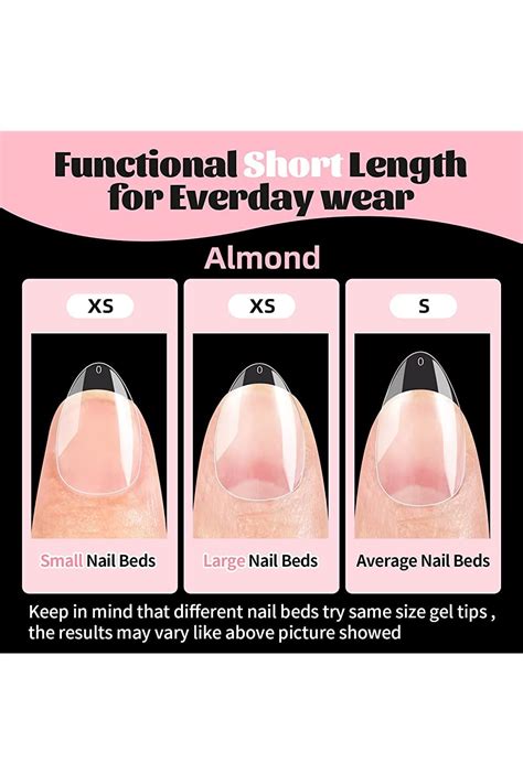 Sinokame 600pcs Extra Short Almond Nail Tips Improved Pre Etched Xs
