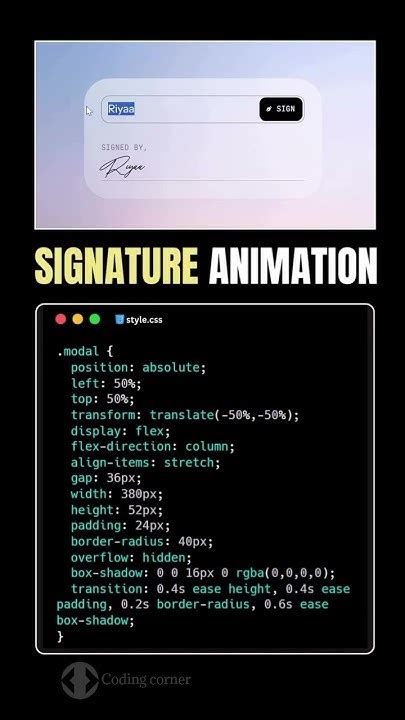 Signature Animation Using Html Css Javascript Coding Bca Important