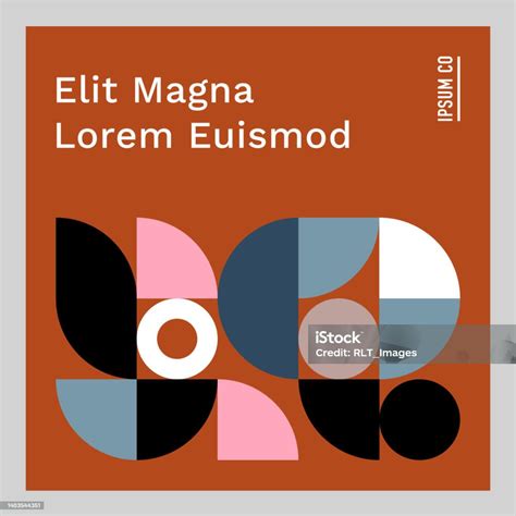 추상적인 기하학적 그래픽이 있는 정사각형 그래픽 디자인 템플릿 올리버 시스템 Ipsumco 시리즈 광고에 대한 스톡 벡터 아트