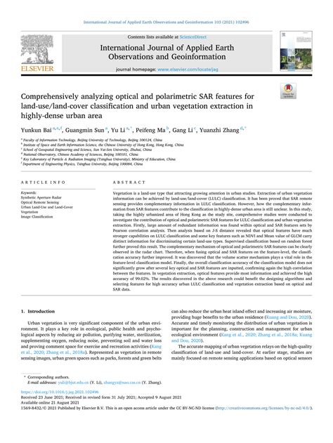 Pdf Comprehensively Analyzing Optical And Polarimetric Sar Features