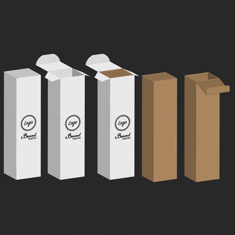 Long Square Box Dieline Eps