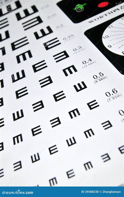 Visual Acuity Chart Stock Photo Image