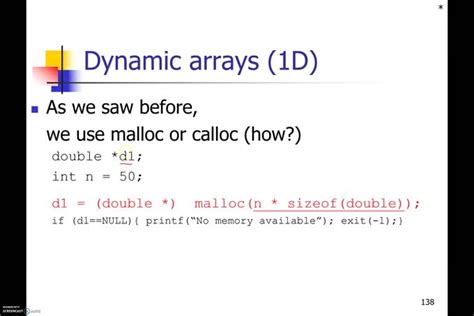 Ch Slides Dynamic D D Arrays