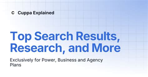 Top Search Results Research And More Cuppa Explained