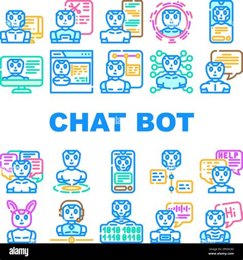 Chat Bot Robot Service Icons Set Vector Stock Vector Image Art Alamy