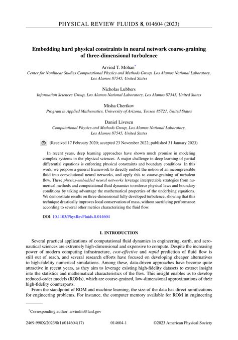 Pdf Embedding Hard Physical Constraints In Neural Network Coarse