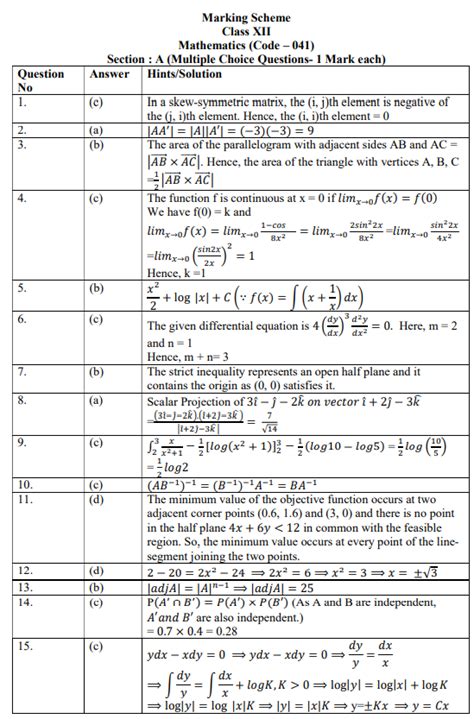 Cbse Class 12 Mathematics Sample Paper 2023 Solved