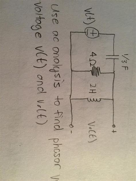 solved use ac analysis to find phasor voltage v t and volt